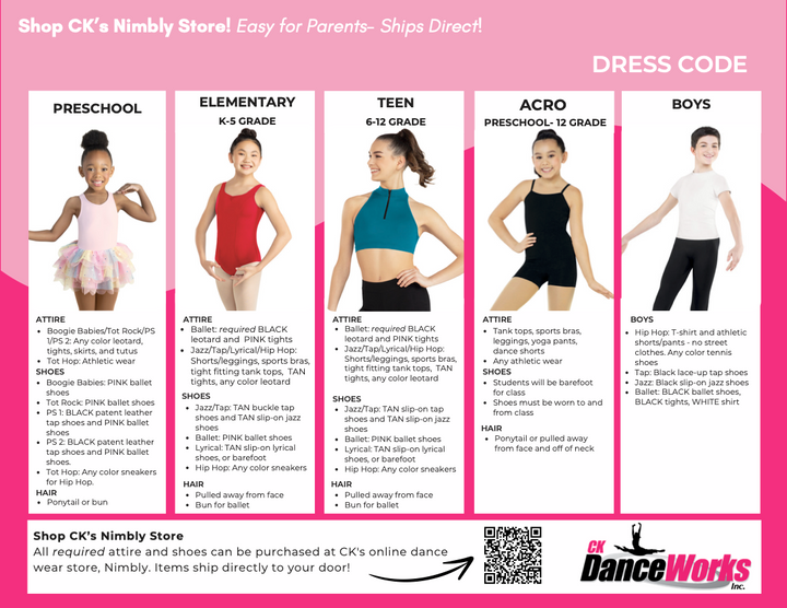 Dress Code – CK DanceWorks, Inc.
