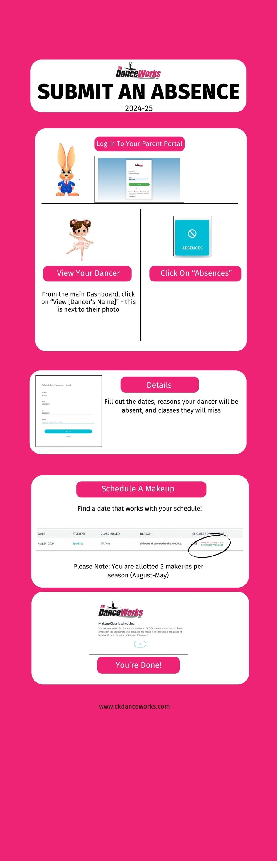 Absence Form – CK DanceWorks, Inc.